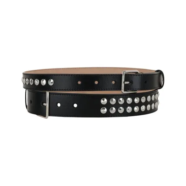 Alexander McQueen Studded Double Belt - Black