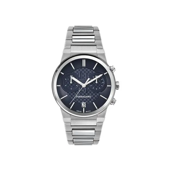FERRAGAMO Sapphire Chrono Bracelet Watch - Silver
