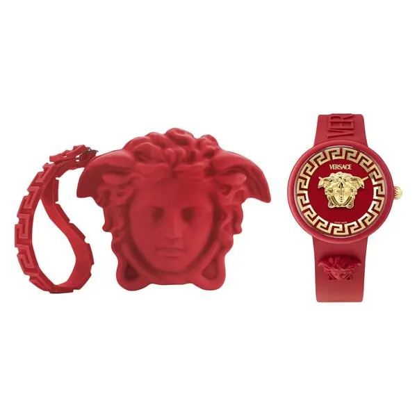 Versace Medusa Pop Silicone Watch - Red