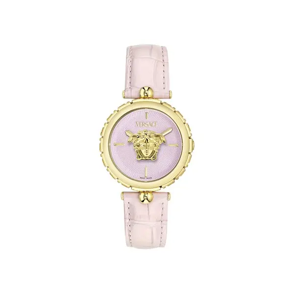 Versace Medusa Heritage Leather Watch - Gold