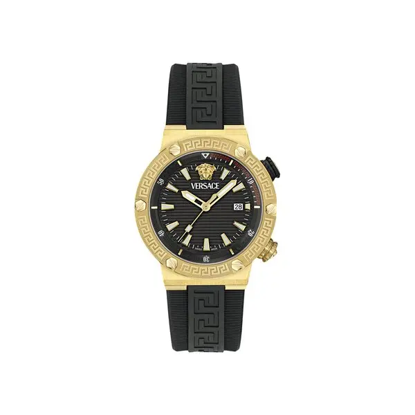 Versace Greca Logo Diver Recycled Pu Strap - Gold