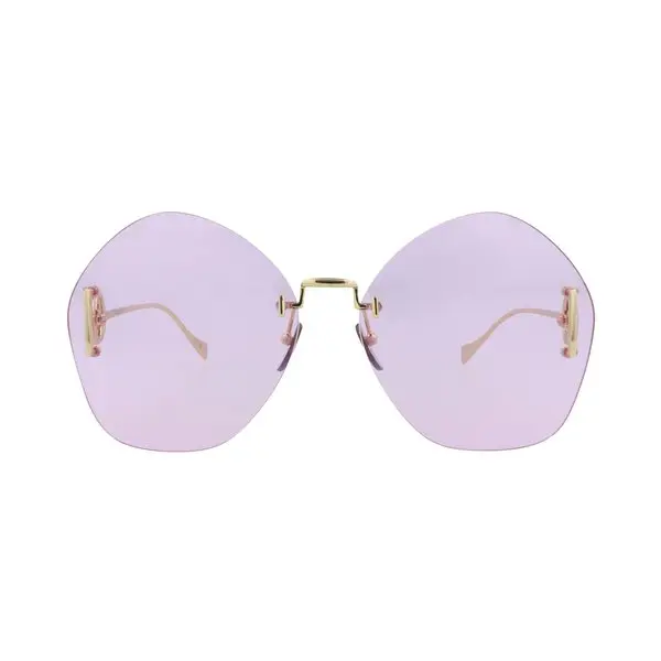 Gucci Round Frame Metal Sunglasses - Gold