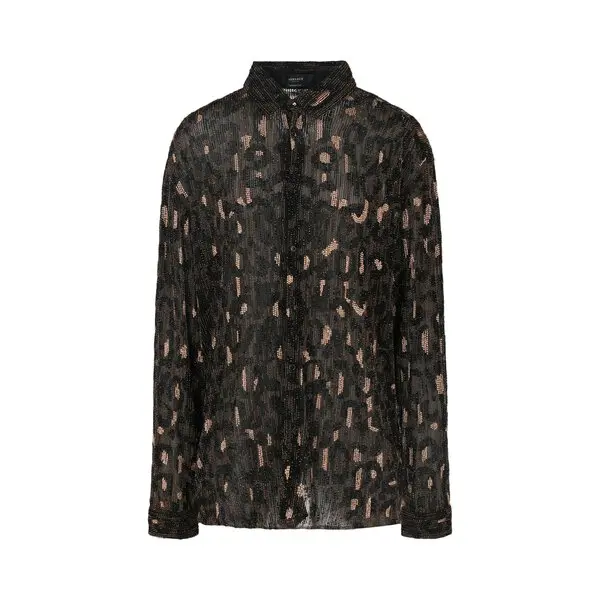 Versace Beaded Animal Patterned Blouse