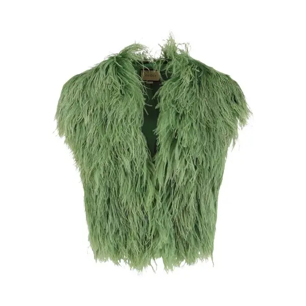 Gucci Ostrich Feather Sleeveless Vest