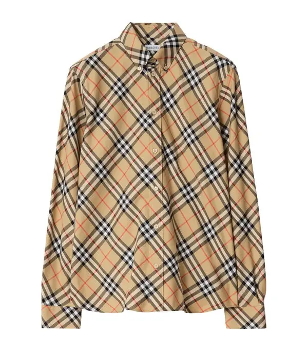 Burberry Cotton Flannel Check Shirt - Beige