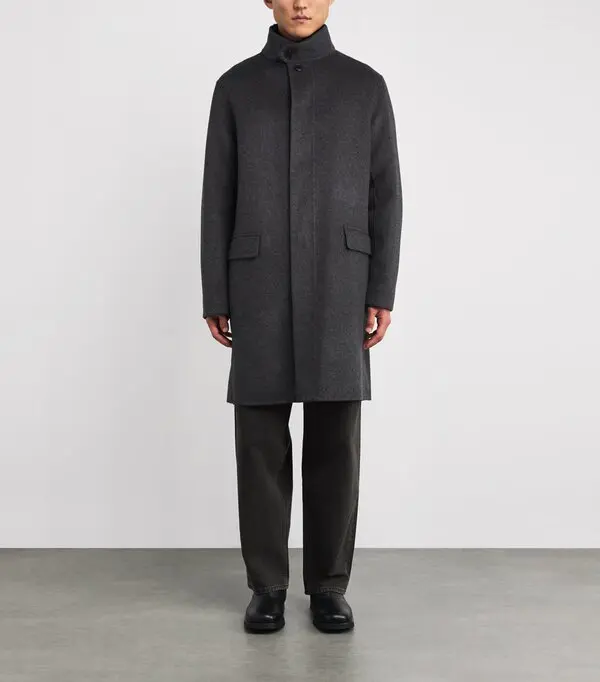 YVES SALOMON Wool-cashmere Overcoat With Mink-fur Collar