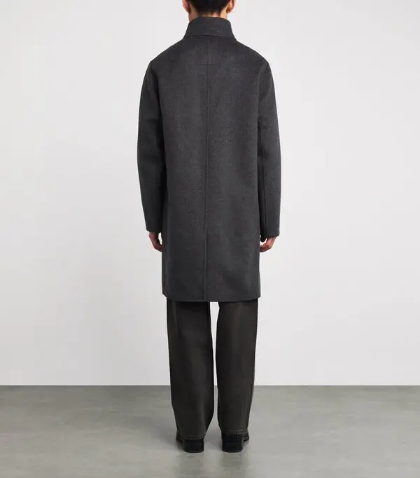 YVES SALOMON Wool-cashmere Overcoat With Mink-fur Collar