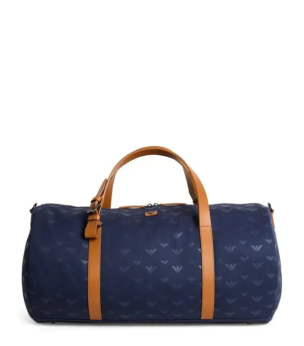 Emporio Armani Canvas All-over Eagle Weekend Bag - Blue