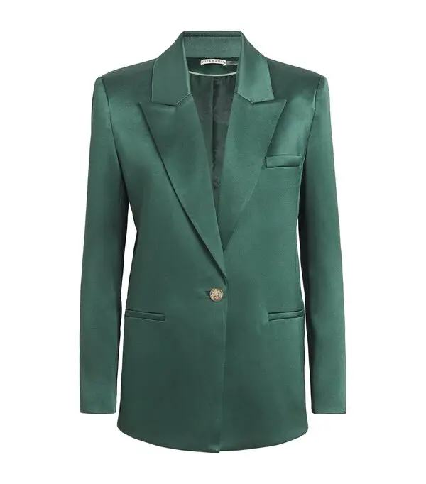 Alice + Olivia Silas Satin Blazer - Green