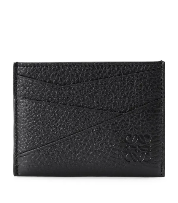 Loewe Grained Leather Puzzle Card Holder - Black