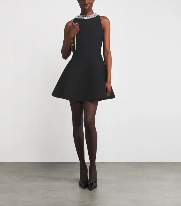 Sandro Embellished Flared Mini Dress - Black - 30% Off | Editorialist