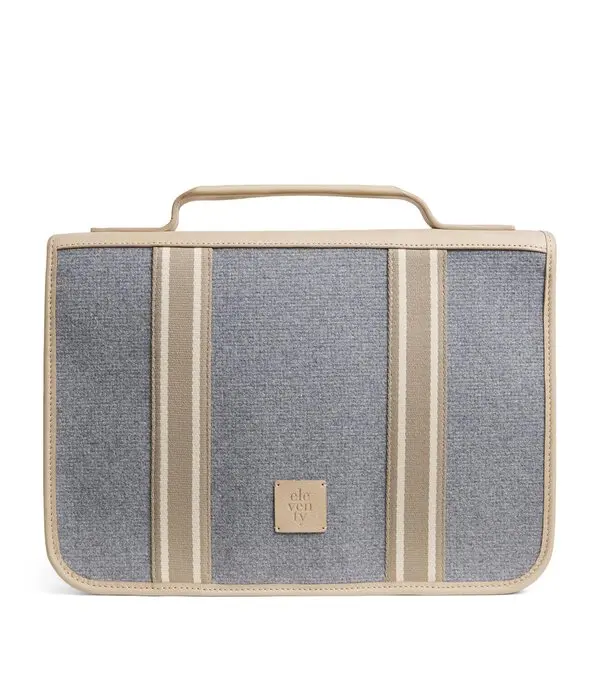 Eleventy Canvas And Leather Briefcase - Grey