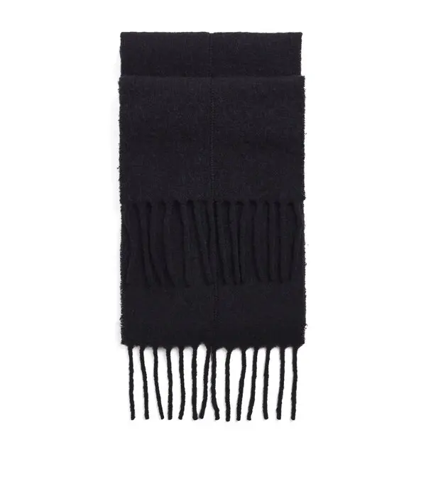 Claudie Pierlot Wool-alpaca-blend Fringed Scarf - Black