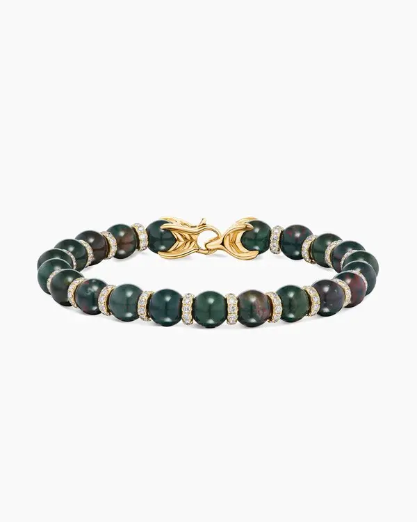 David Yurman Spiritual Beads Bracelet With And Diamonds - Bloodstone