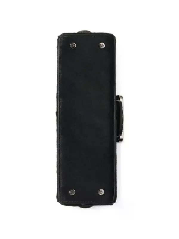 LANVIN Leather Crossbody Bag With Crystal-embellished Panther Handle - Black