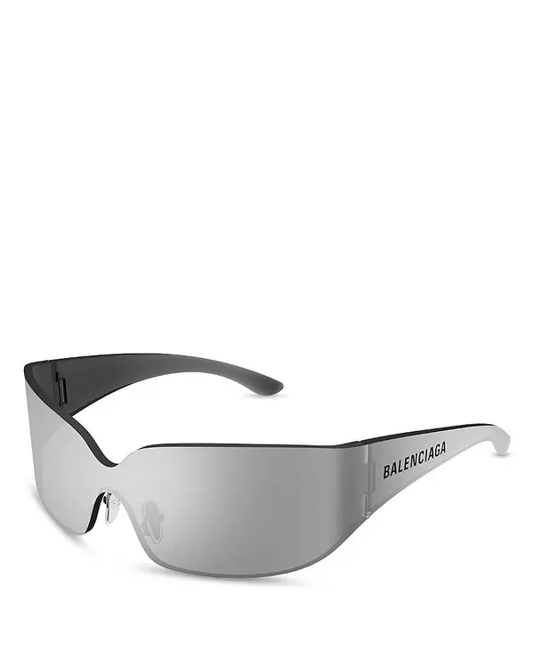Balenciaga Mask Sunglasses, 99mm - Silver