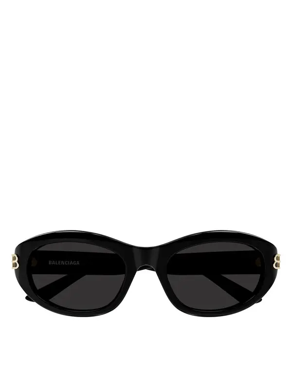 Balenciaga 55mm Oval Sunglasses - Black