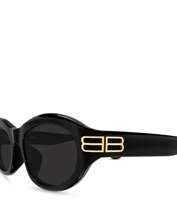 Balenciaga 55mm Oval Sunglasses - Black