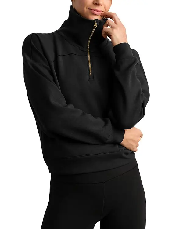 RHONE Dreamglow Half Zip Sweatshirt - Pure Black
