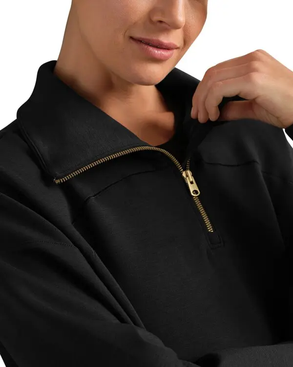 RHONE Dreamglow Half Zip Sweatshirt - Pure Black