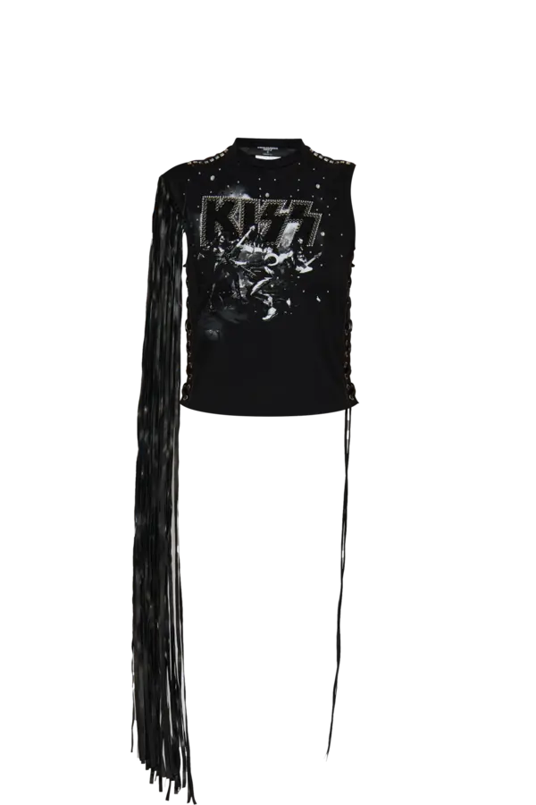 Dsquared2 X Kiss Cropped Top With Fringe