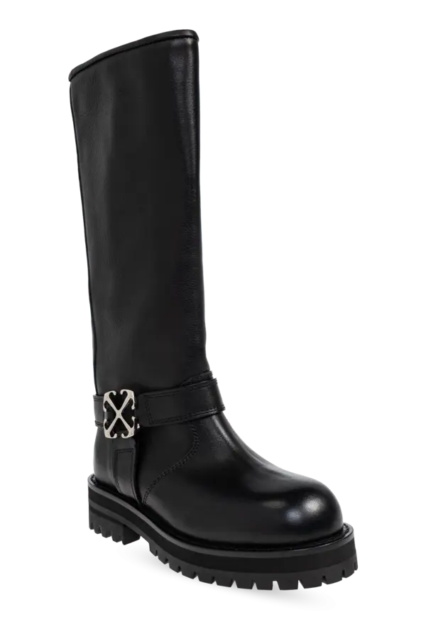 Off-White Leather Knee-high Boots