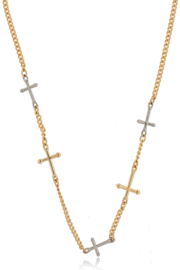ALLSAINTS Necklace With Cross Pendants - Gold