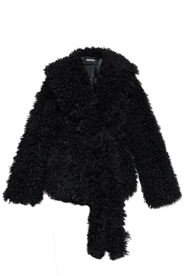 ROTATE BY BIRGER CHRISTENSEN Faux Fur Coat - Black
