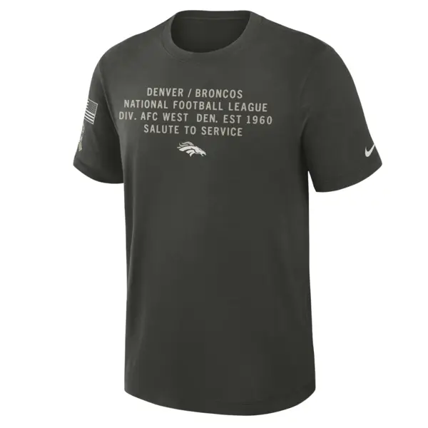 Nike Denver Broncos Salute To Service Slub Dri-fit Nfl T-shirt - Green