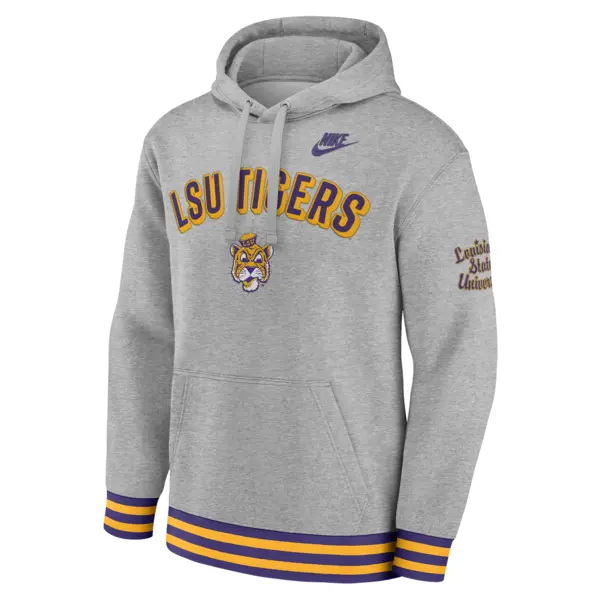 Nike Lsu Legacy Retro College Pullover Hoodie - Grey