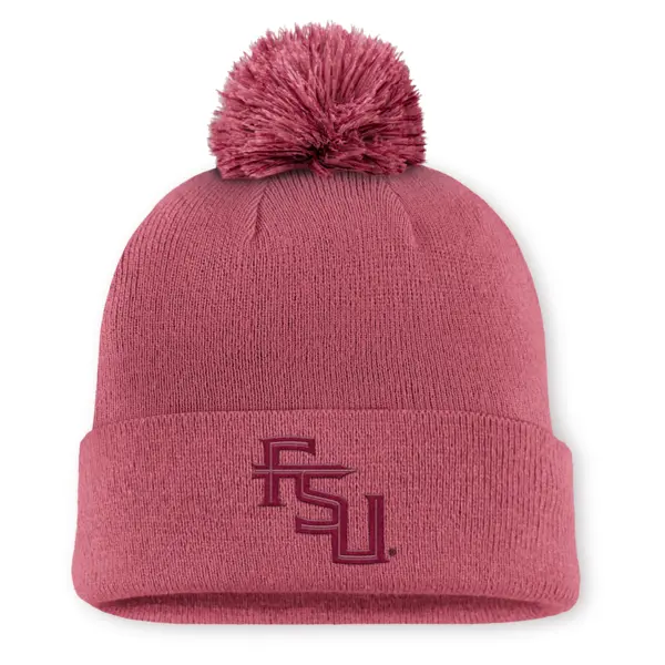 Nike Florida State Primetime Campus Toned Cuffed Pom Beanie - Pink