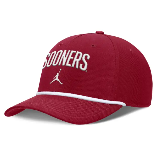 Nike Oklahoma Primetime Rise Campus Jordan Brand College Adjustable Cap - Red