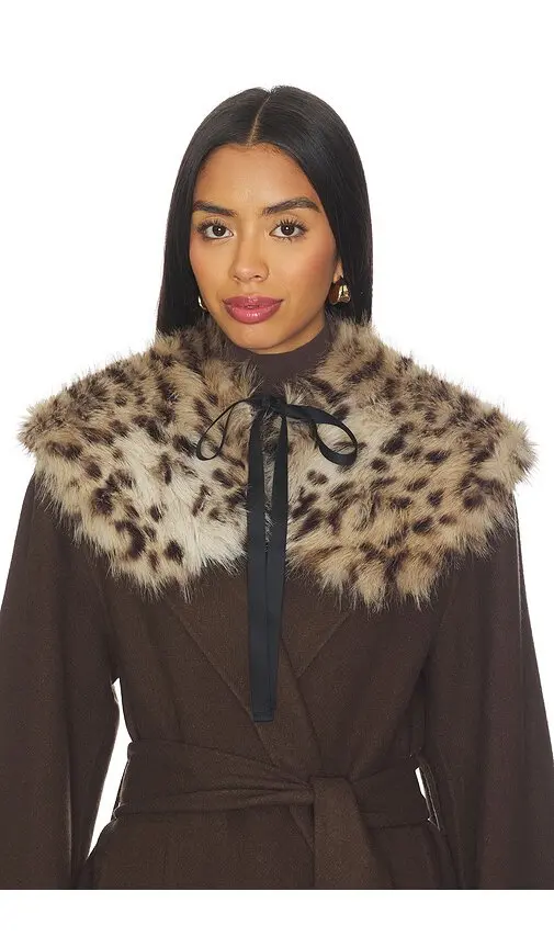 AKNVAS Faux Fur Collar In Brown - Lynx