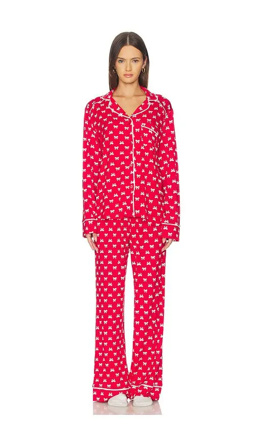 Beach Riot Livy Top & Connie Pant Set In Red - Peppermint Bows