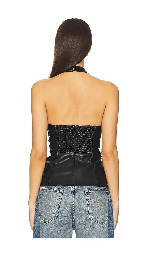 Astr The Label Yaritza Faux Leather Top