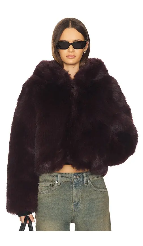 Free People Louder Please Faux Fur Jacket