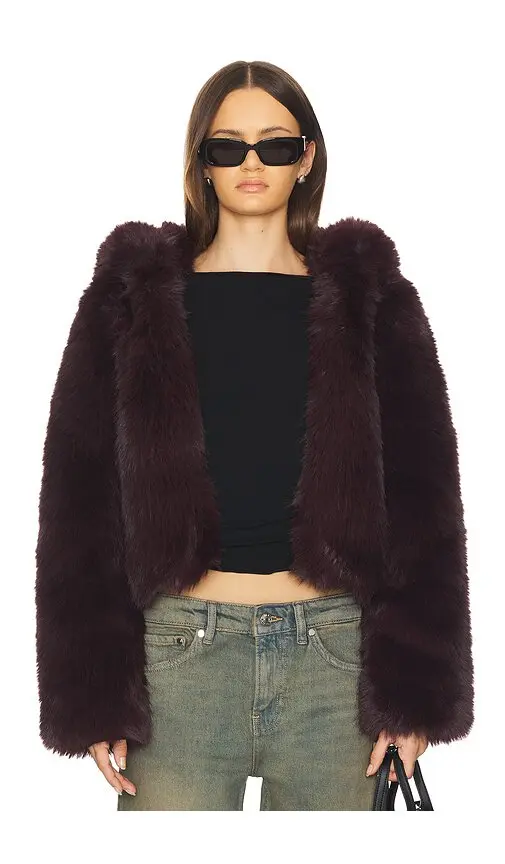 Free People Louder Please Faux Fur Jacket
