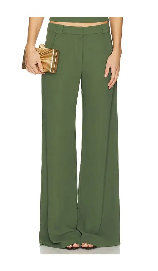 Amanda Uprichard Saddler Wide Leg Pants - Fern