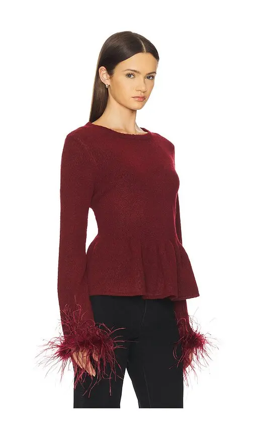 Saylor Jovi Peplum Sweater - Wine