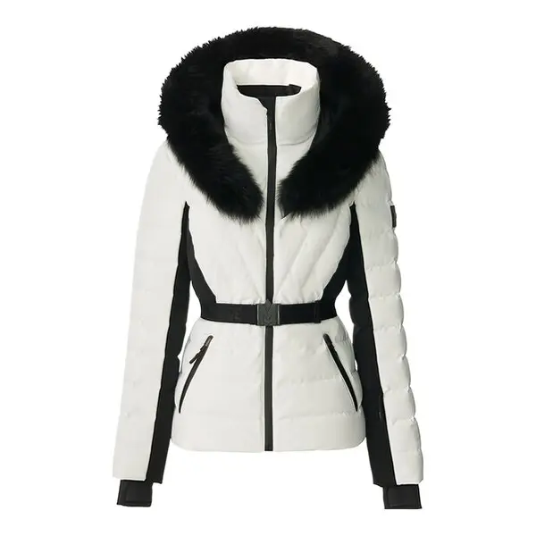 Mackage Elita-zr Down Ski Jacket With Fur Trim - Off White