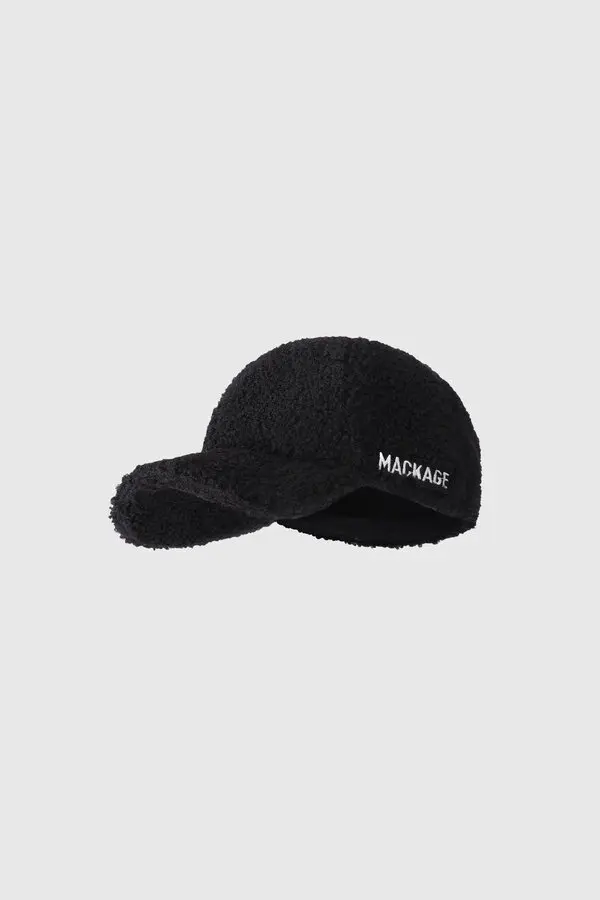 Mackage Sherpa Fleece Baseball Cap - Black