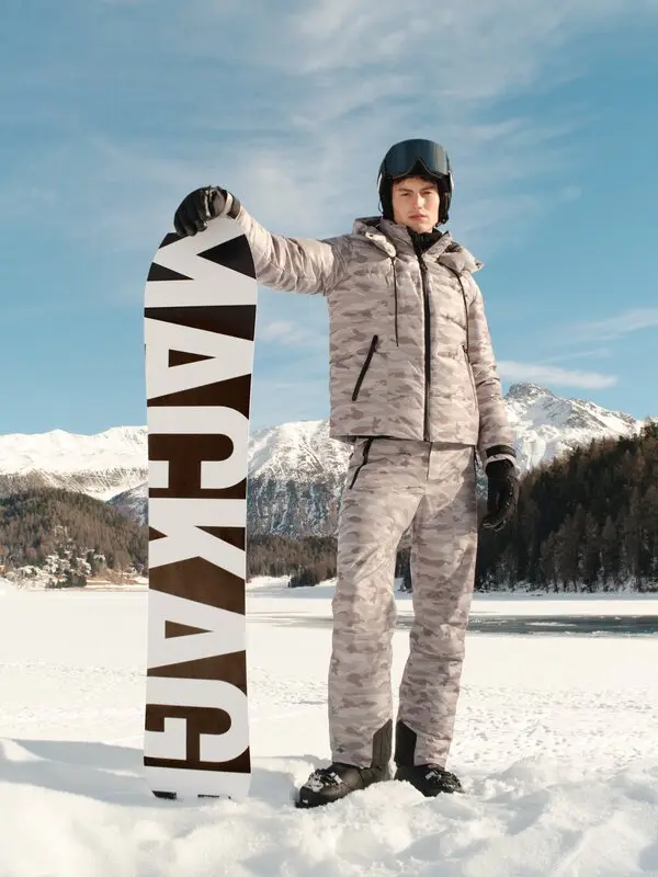 Mackage Samuel-jc Camo Jacquard Down Ski Jacket - Grey