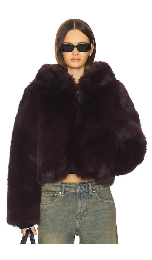 Free People Louder Please Faux Fur Jacket