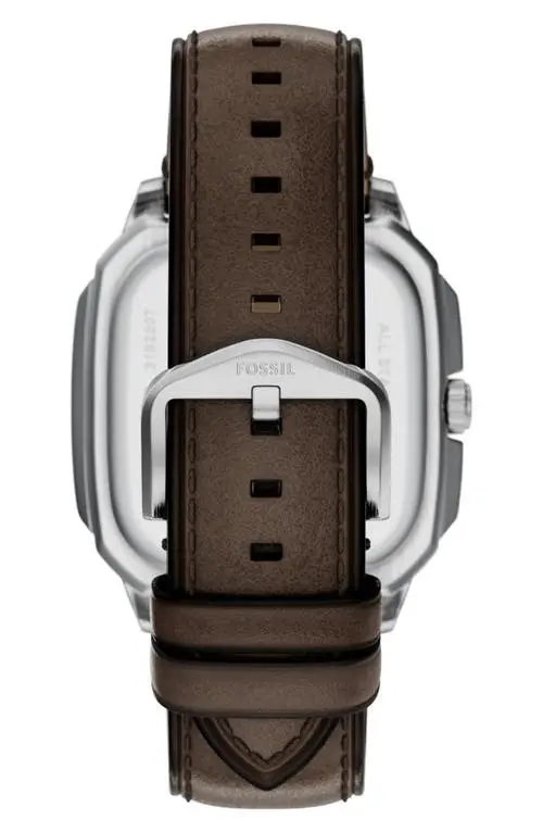 Fossil Crosby Leather Strap Watch - Brown