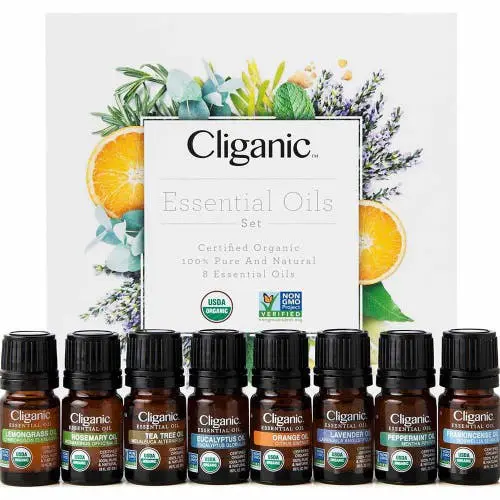 CLIGANIC Organic Aromatherapy Settop 8 Essential Oils