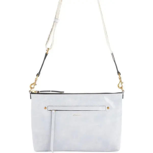 Isabel Marant Nessah Leather Crossbody Bag - Light Grey