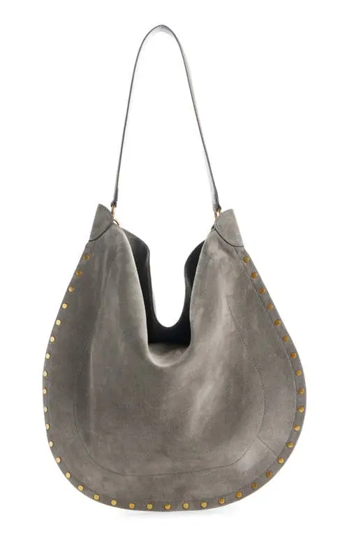 Isabel Marant Oskan Suede Hobo Bag - Stone
