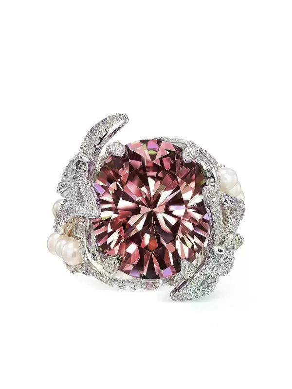 ANABELA CHAN 18k White Gold Vermeil Multi-stone Ring - Pink