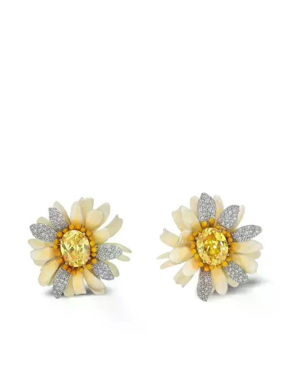 ANABELA CHAN 18k Gold Vermeil Sunflower Bloom Multi-stone Earrings - Yellow