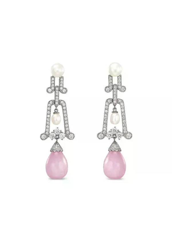 ANABELA CHAN 14k White Gold Vermeil Multi-stone Drop Earrings - Purple